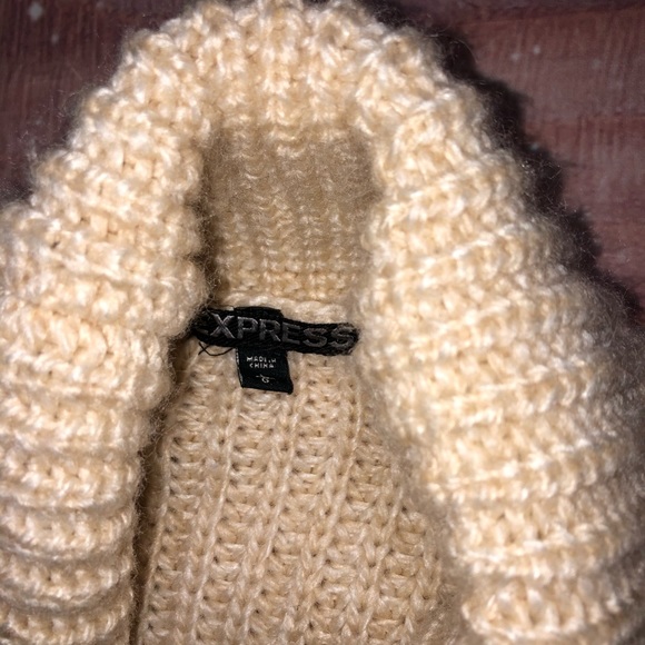 Express | Sweaters | Express Knit Cream Wool Cardigan | Poshmark